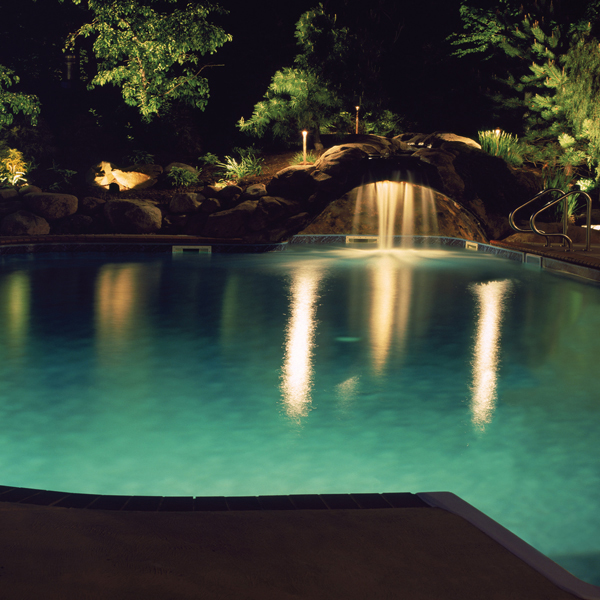 The art and magic of professional waterfall and water feature lighting