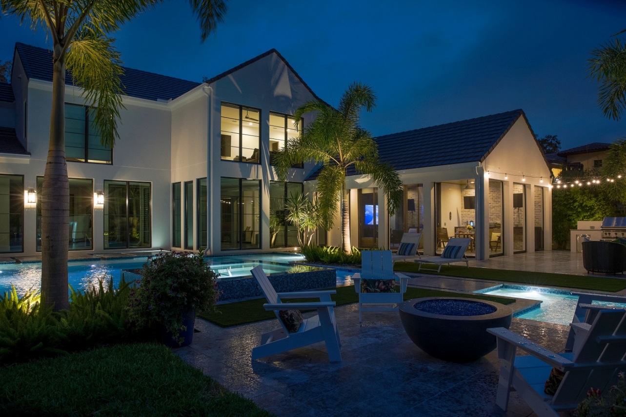 Treasure Island outdoor lighting in Pinellas County, Florida shines bright.